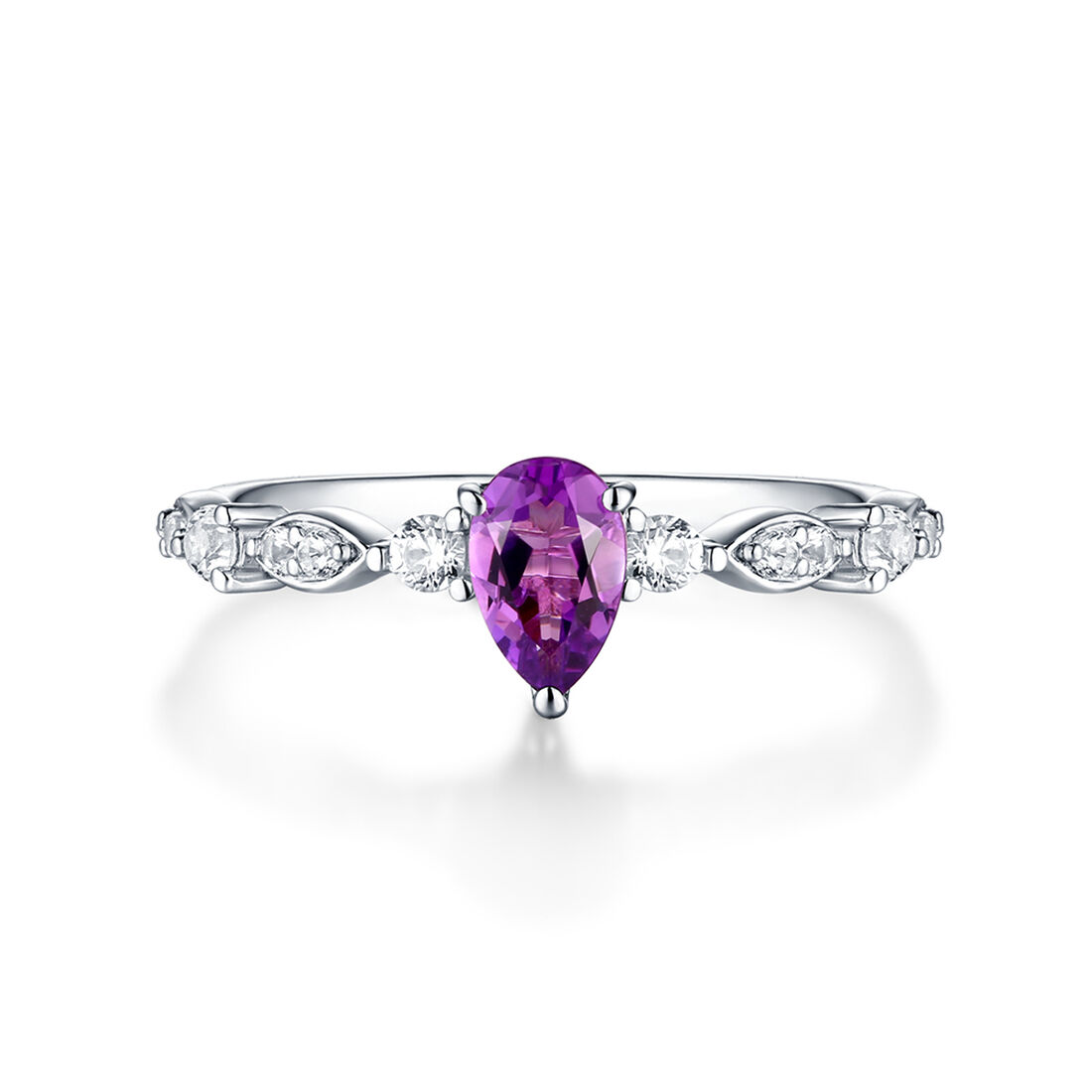 Helzberg Amethyst Lab Created White Sapphire Ring available now at Mall of Georgia