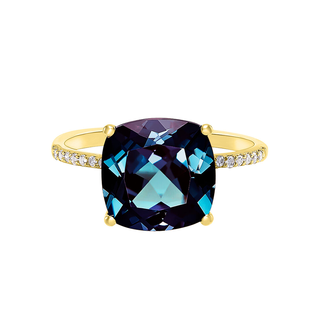 Helzberg Cushion Cut Lab Created Alexandrite Ring available now at Barton Creek Square