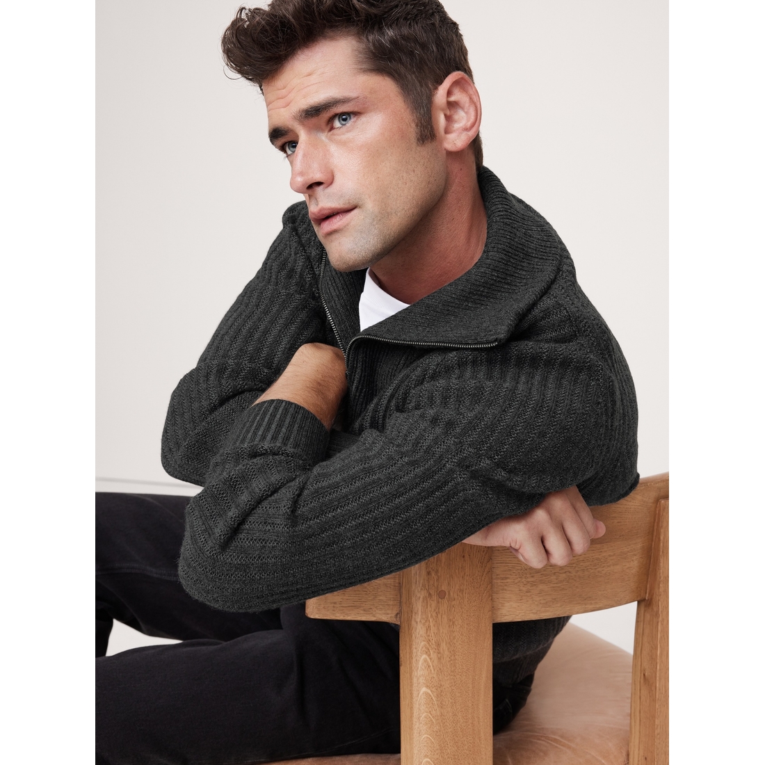 Ribbed Merino Half-Zip Sweater available now at Katy Mills® Ribbed Merino Half-Zip Sweater available now at Katy Mills®